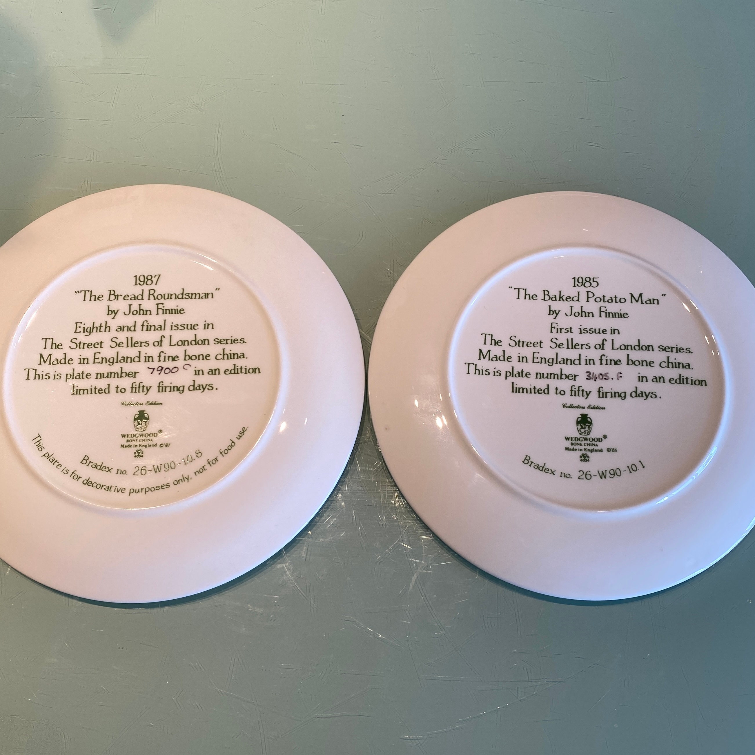 Vintage Fine Bone China Plates the Street Sellers of - Etsy