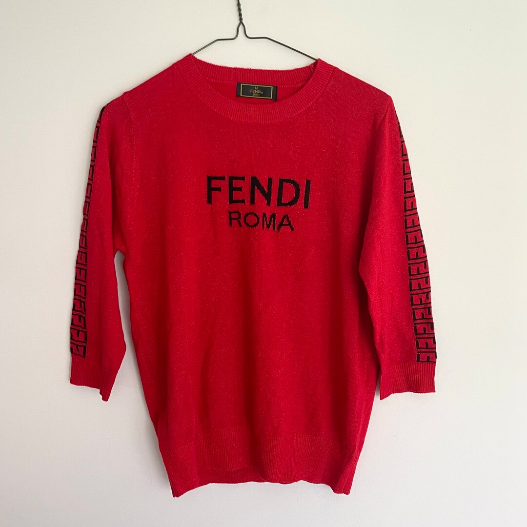 Vintage Fendi Red Shortsleeves Tee - Etsy