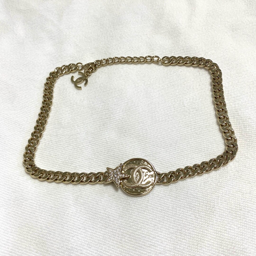 Classic Chanel Logo Pendant Necklace - Etsy