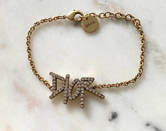 CHRISTIAN DIOR Vintage Gold Tone ID Tag Curb Bracelet - Etsy