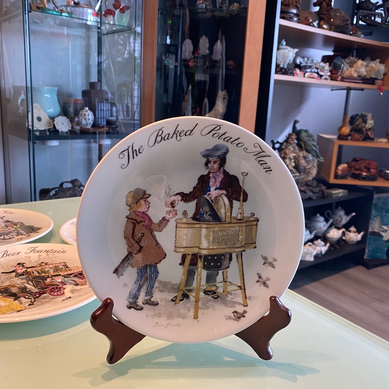 Vintage Fine Bone China Plates the Street Sellers of - Etsy