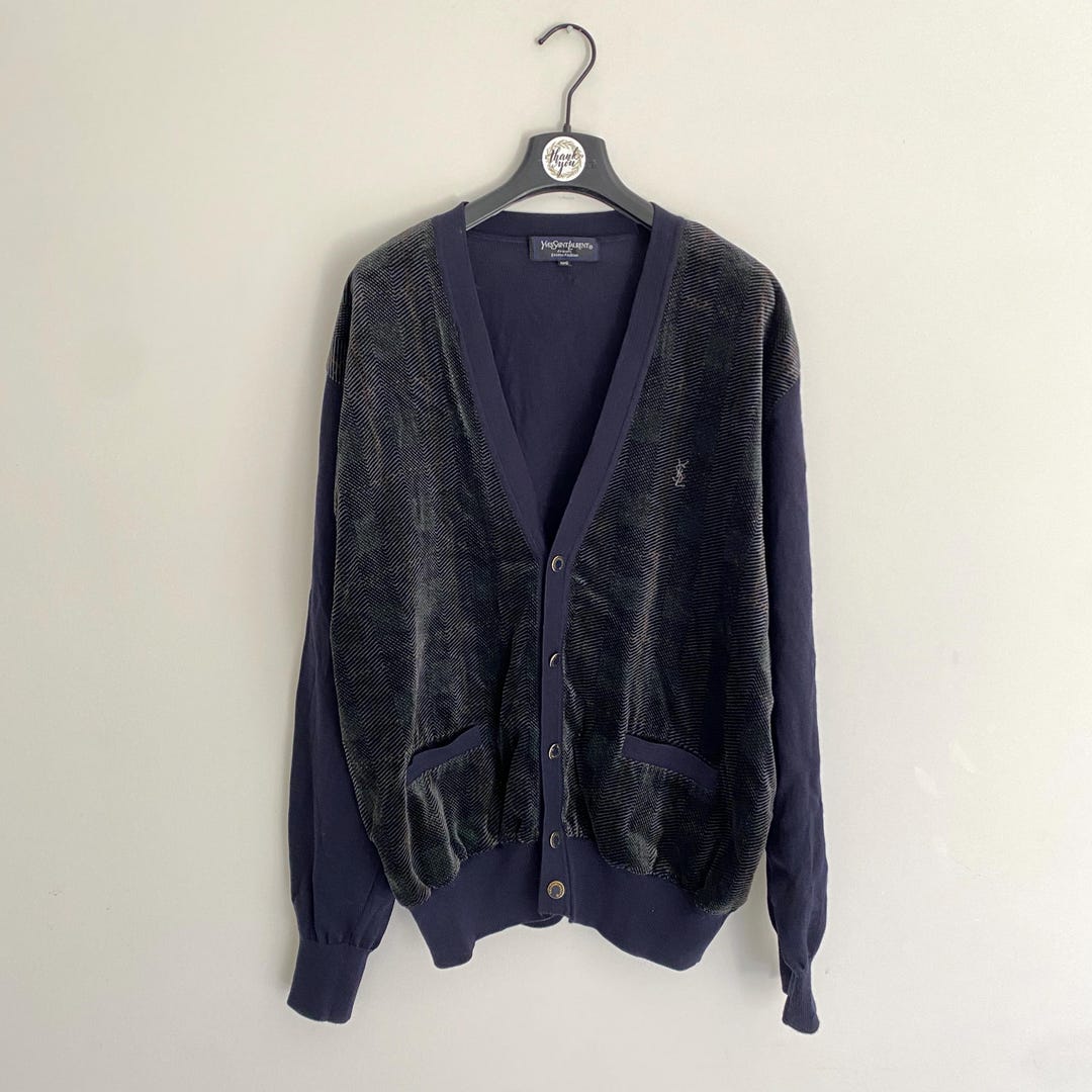 YSL Vintage Blue Sweater Clothing - Etsy