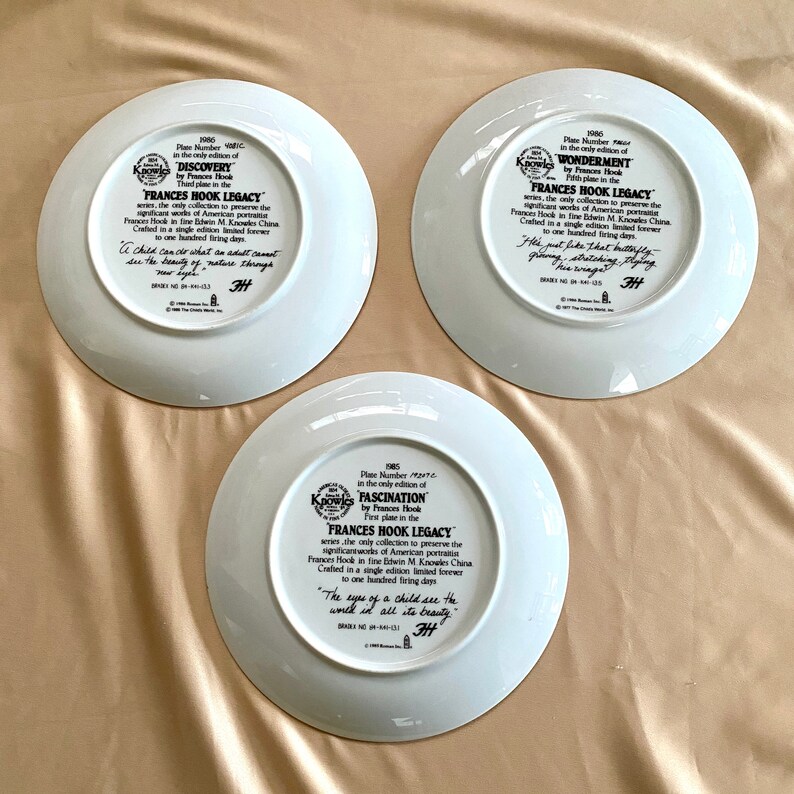 Vintage Knowles Fine Bone China Plates Wonderment Set of 3 - Etsy