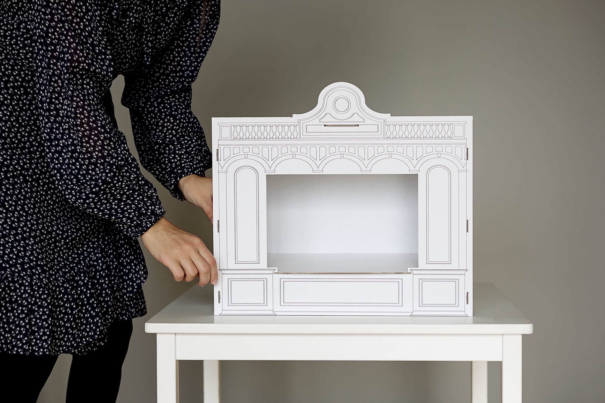 Theatre Creative Set. Tabletop Cardboard Puppet Theater With Characters ...