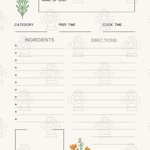 RECIPE CARD . Personal Recipe Card. PDF File. Digital Download ...