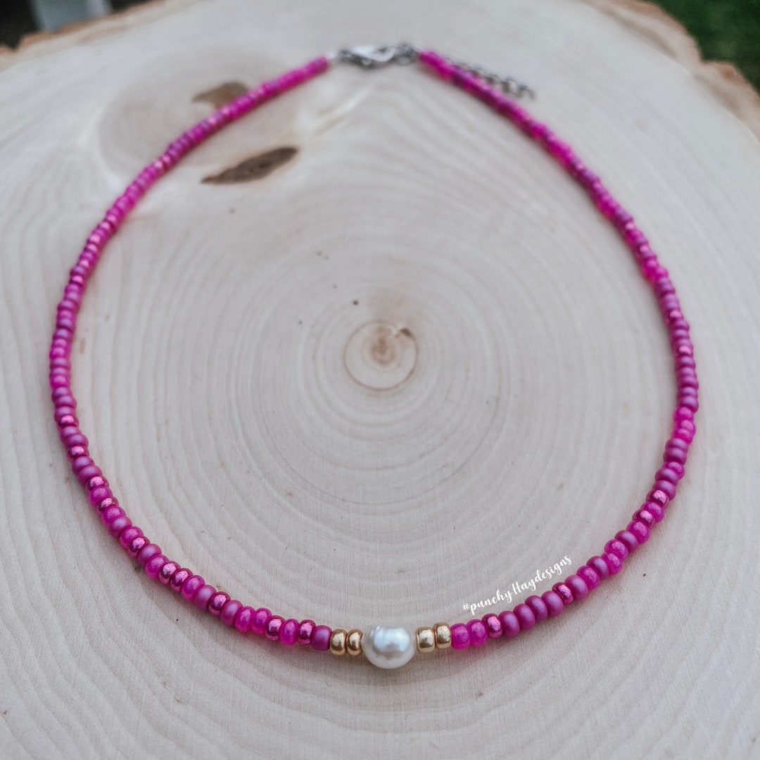 MALIBU BARBIE - Pink Coastal Barbie/cowgirl Style Beaded Choker ...