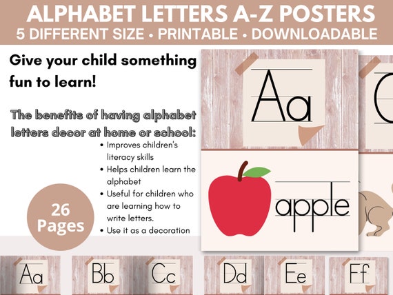 Alphabet Poster A-Z Preschool Clasroom Decor Educational - Etsy