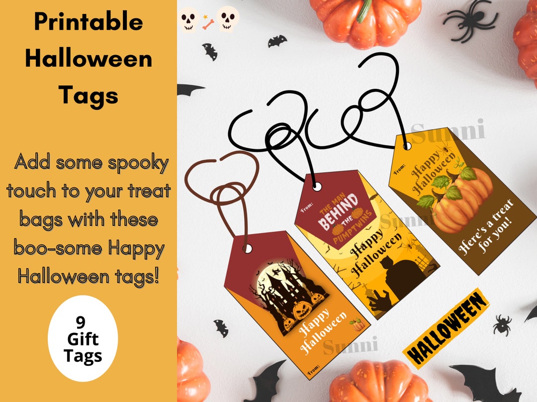 Printable Halloween Tags Treat Bag Tags Halloween Cookies Tag, Trick or ...