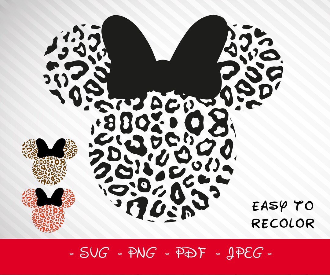 Mickey Mouse Leopard Svg, Minnie Mouse Leopard Svg, Mickey Minnie Mouse ...