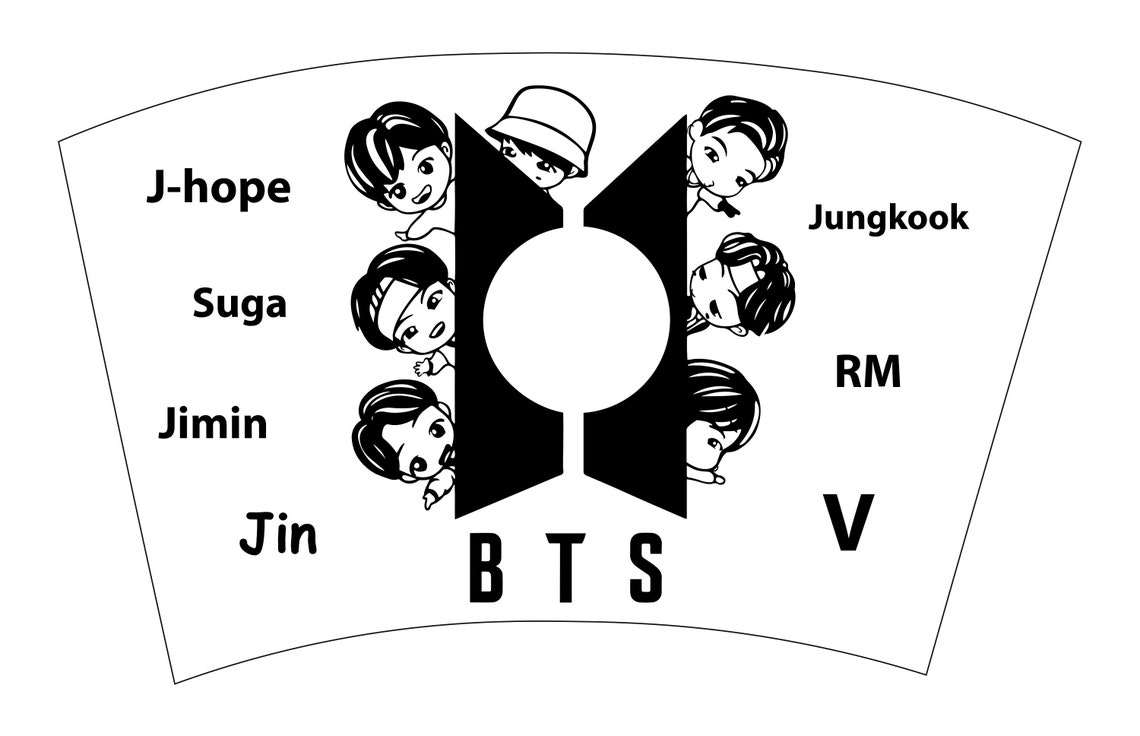 BTS Starbucks Cup Svg Png Full Wrap, BTS LY Cup Svg, Bts Love Yourself ...