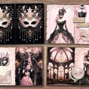 Masquerade Junk Journal Kit (printable JPG Pages With Ephemera, Cover ...