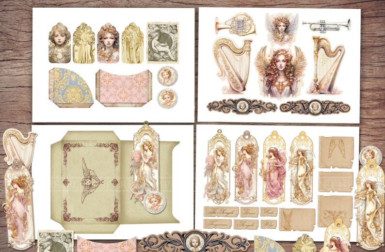 Angels Junk Journal Kit: Printable Ephemera, Inside Pages, Cover, Tags ...