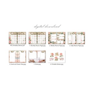 Printable Planner Pages (PDF & JPG), Includes Monthly, Weekly, Daily ...