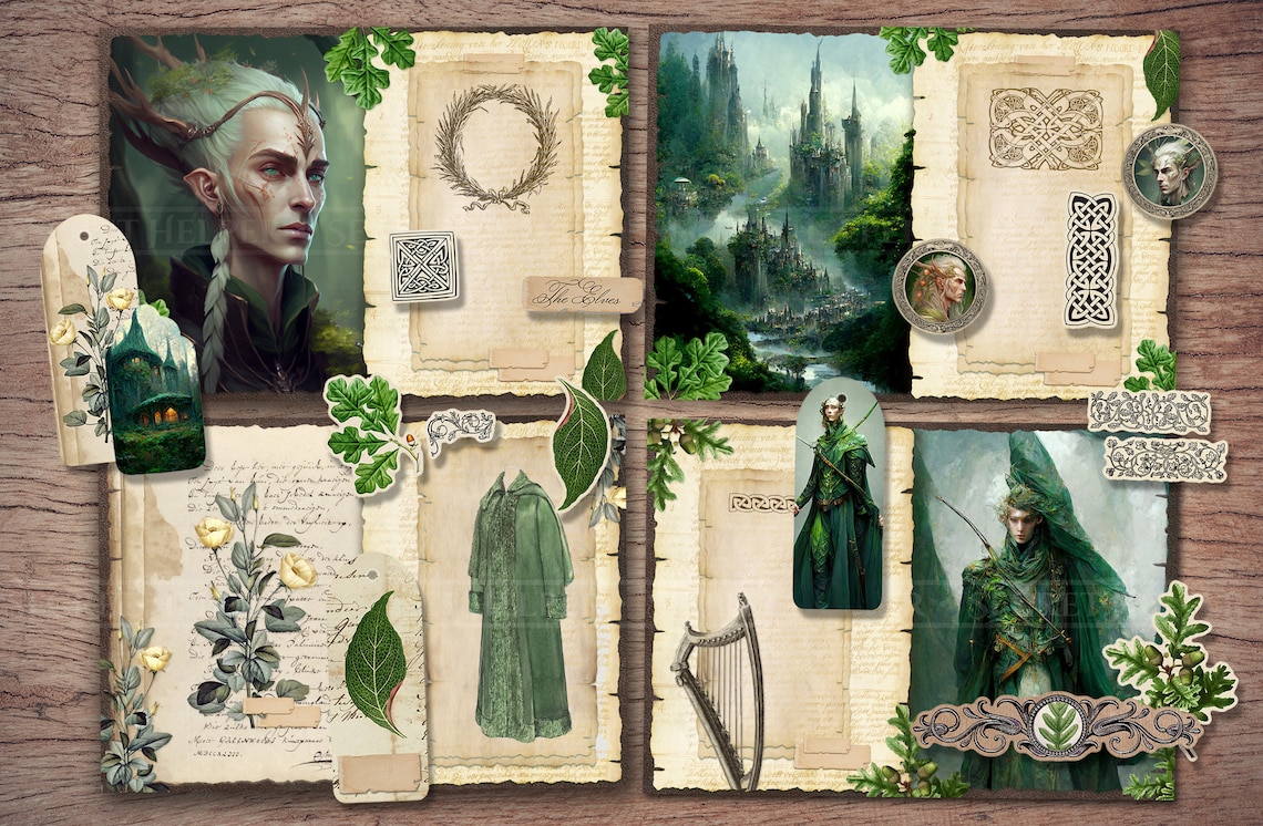 Fantasy Elf Junk Journal Kit printable JPG Pages With - Etsy