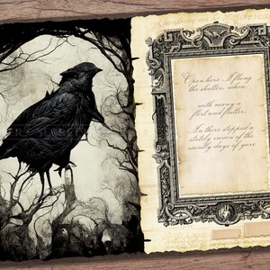 The Raven Junk Journal Kit (printable JPG Pages, Ephemera, Cover ...