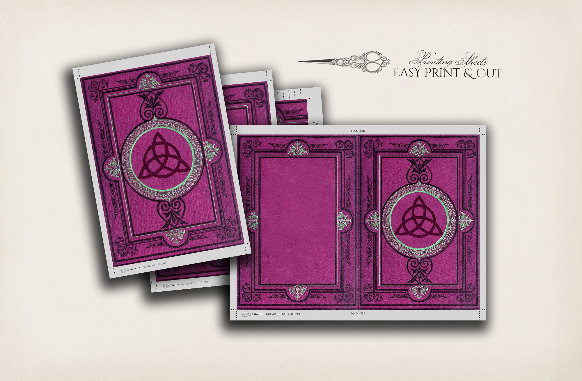 Printable Pink Spellbook Cover PDF & JPG for Grimoire Book - Etsy