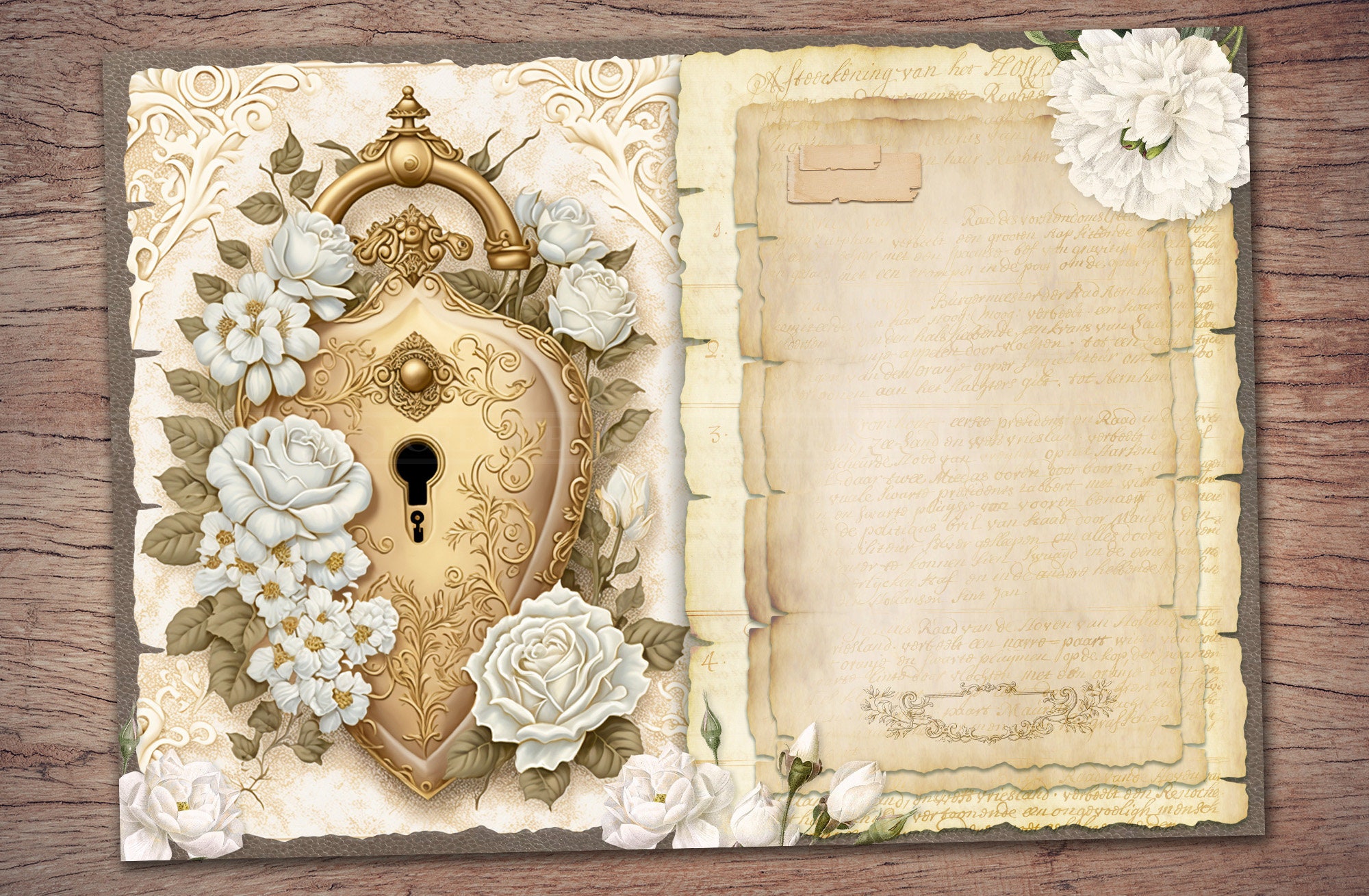 Wedding Junk Journal Kit (printable JPG Pages With Ephemera, Tags ...