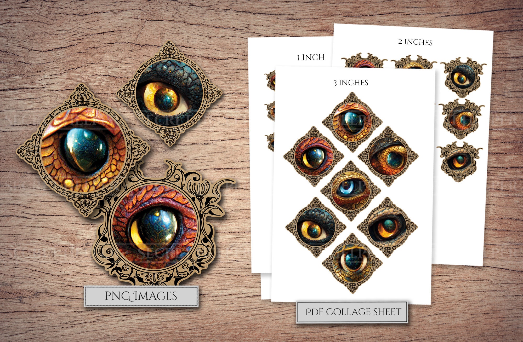 Printable Dragon Eyes PNG PDF Collage Sheet Fantasy - Etsy Australia