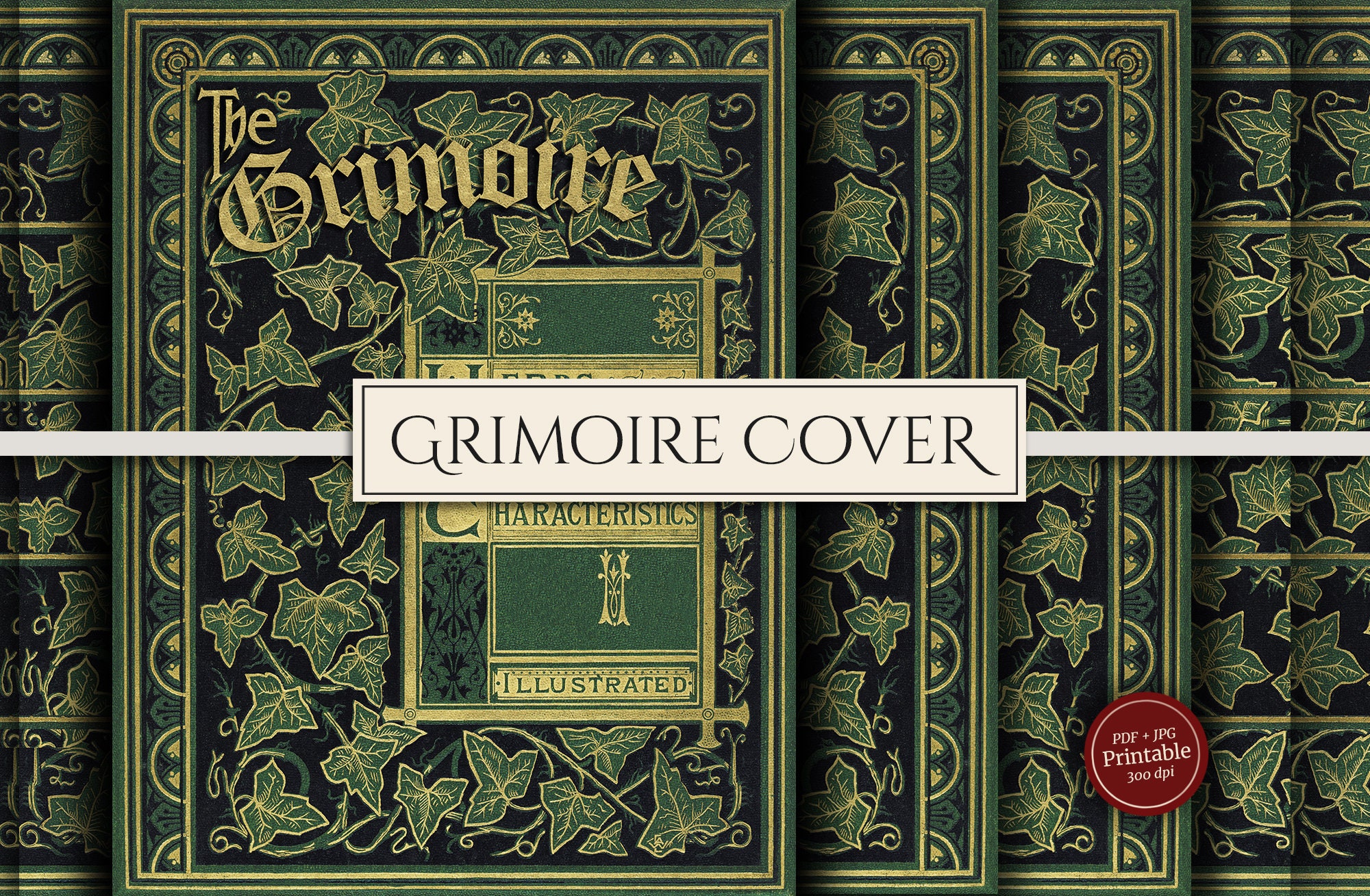 Printable Green Witch Grimoire Cover PDF & JPG for - Etsy Australia