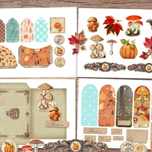 Autumn Junk Journal Kit (printable JPG Pages With Ephemera, Cover, Tags ...
