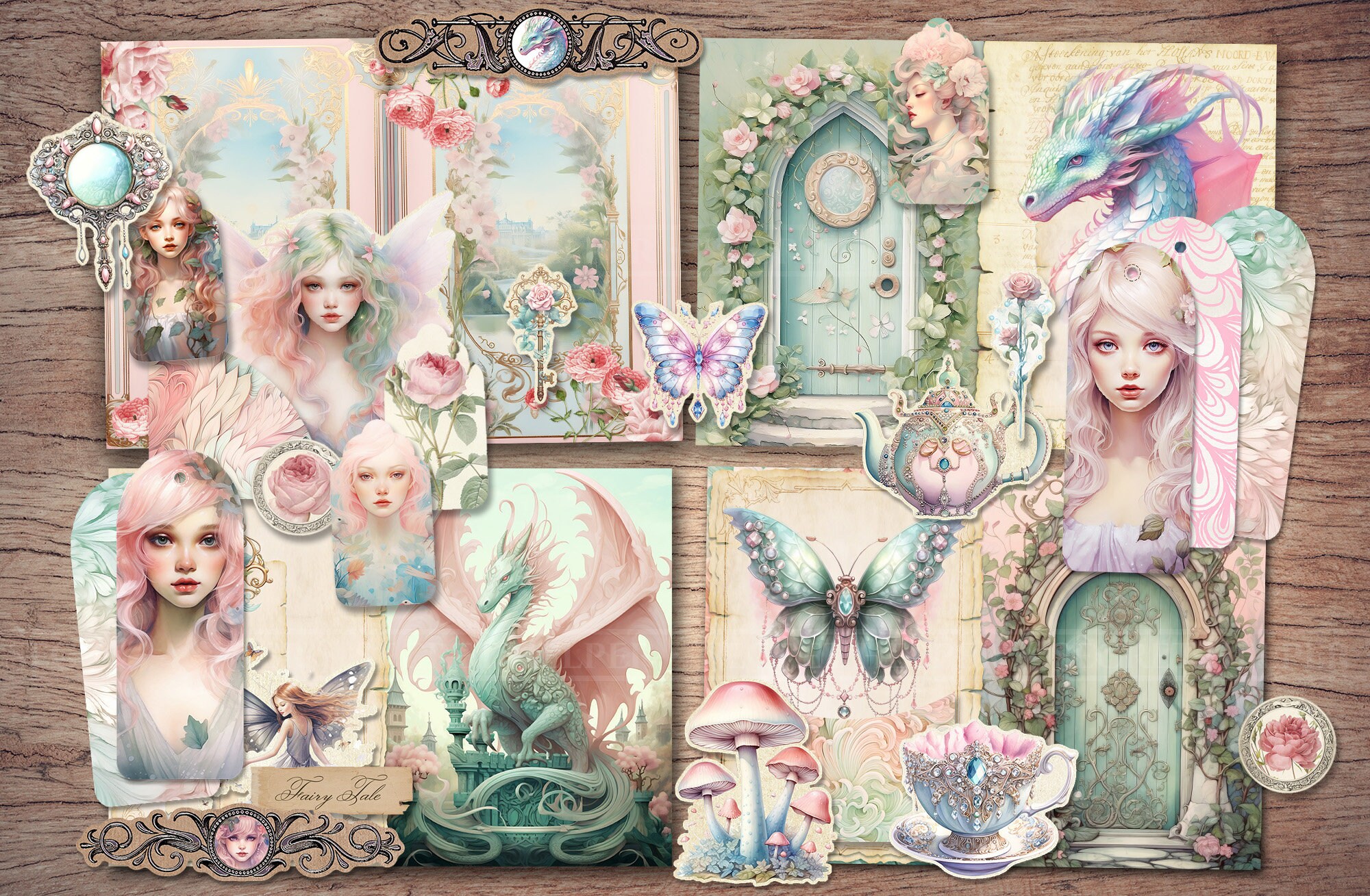 Fairy Tale Junk Journal Kit (printable JPG Pages With Ephemera, Tags ...