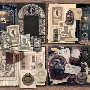 Dark Academia Junk Journal Kit (printable JPG Pages With Ephemera), Old ...