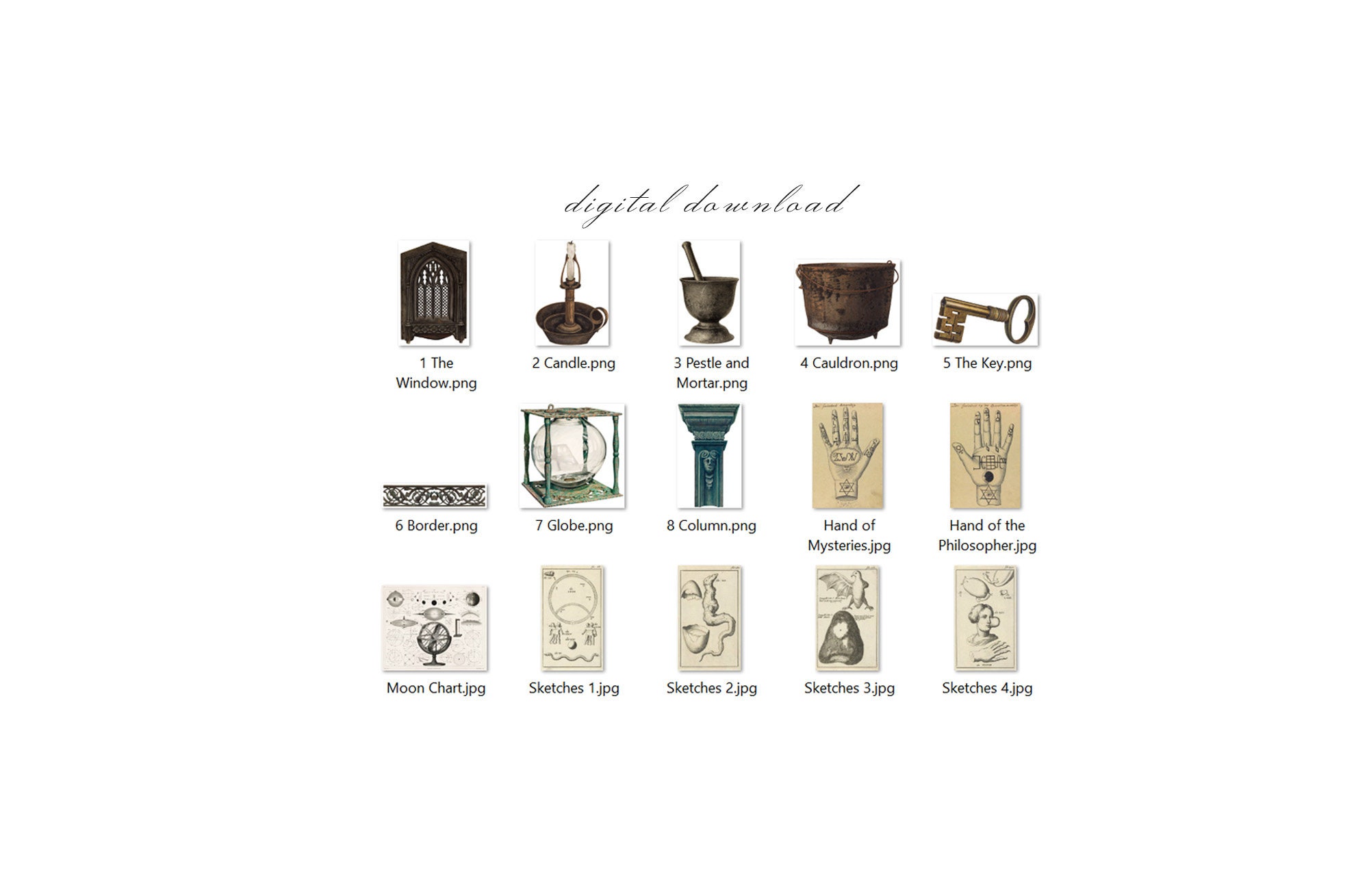 Alchemy Ephemera Pages & Clip Art PNG JPG Printable - Etsy