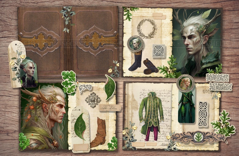 Fantasy Elf Junk Journal Kit printable JPG Pages With - Etsy