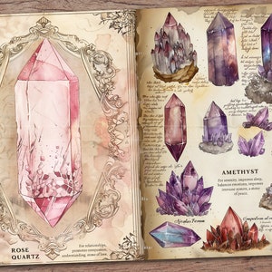 Crystal Junk Journal Kit (printable JPG Pages & Ephemera) Book of ...