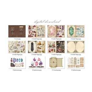 Crystal Junk Journal Kit Printable JPG Pages & Ephemera Book of ...