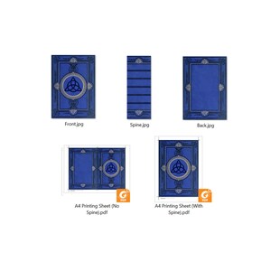 Printable Blue Spellbook Cover (PDF & JPG), for Book of Shadows, Witch ...