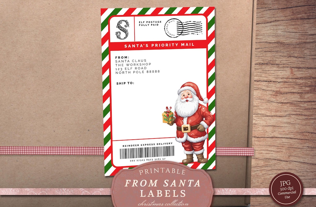 Printable Christmas Shipping Labels (JPG Collage Sheet), Labels From ...