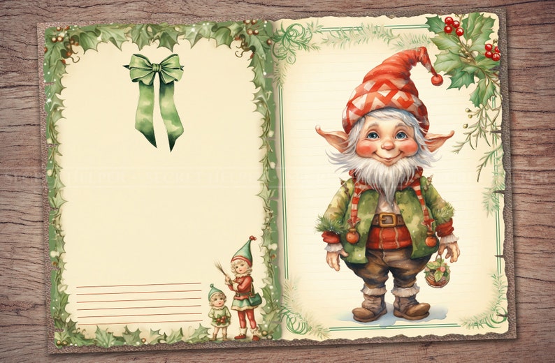 Santa's Helpers Junk Journal Kit (printable JPG Pages With Ephemera ...