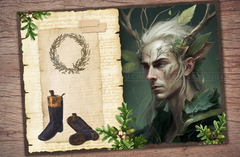 Fantasy Elf Junk Journal Kit printable JPG Pages With - Etsy