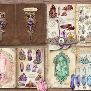 Crystal Junk Journal Kit (printable JPG Pages & Ephemera) Book of ...