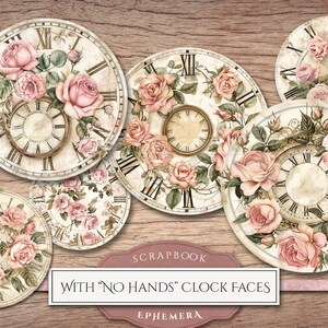 Shabby Chic Clocks (PNG Overlays + PDF Collage Sheet), Clipart ...