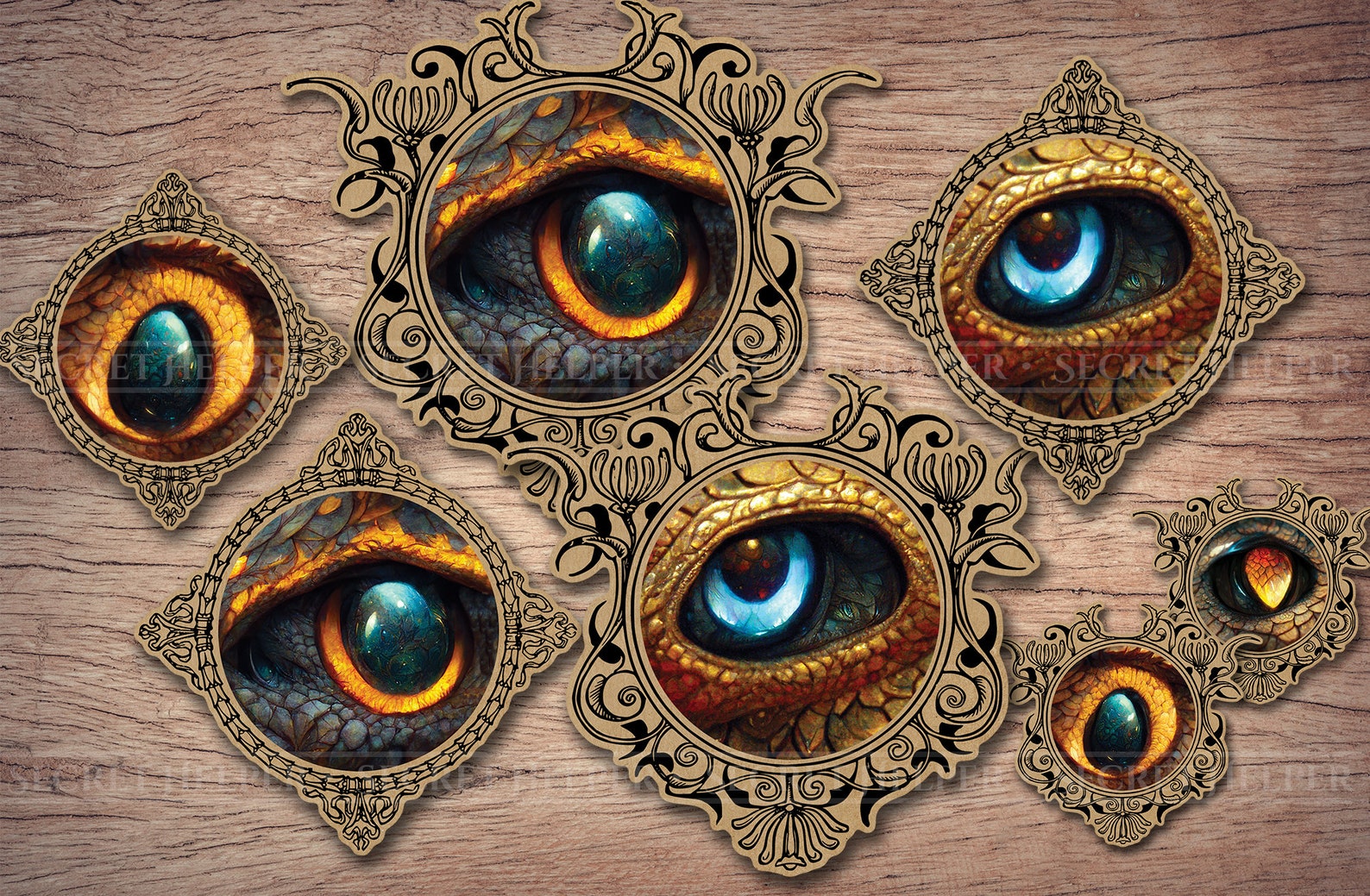 Printable Dragon Eyes (PNG, PDF Collage Sheet), Fantasy Ephemera, Tags ...