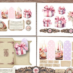 Birthday Junk Journal Kit (printable JPG Pages With Ephemera, Fussy ...