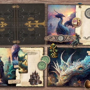 Fantasy Junk Journal Kit (printable JPG Pages With Ephemera, Cover ...