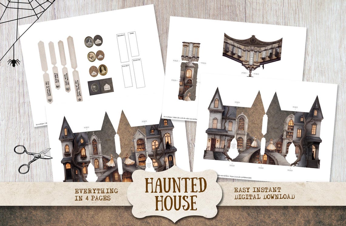 The Printable Haunted House Kit (in JPG), Spooky Pages, Gothic Quotes ...