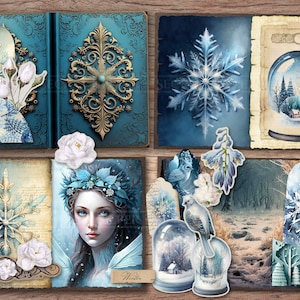 Winter Junk Journal Kit (printable JPG Pages With Ephemera, Tags ...