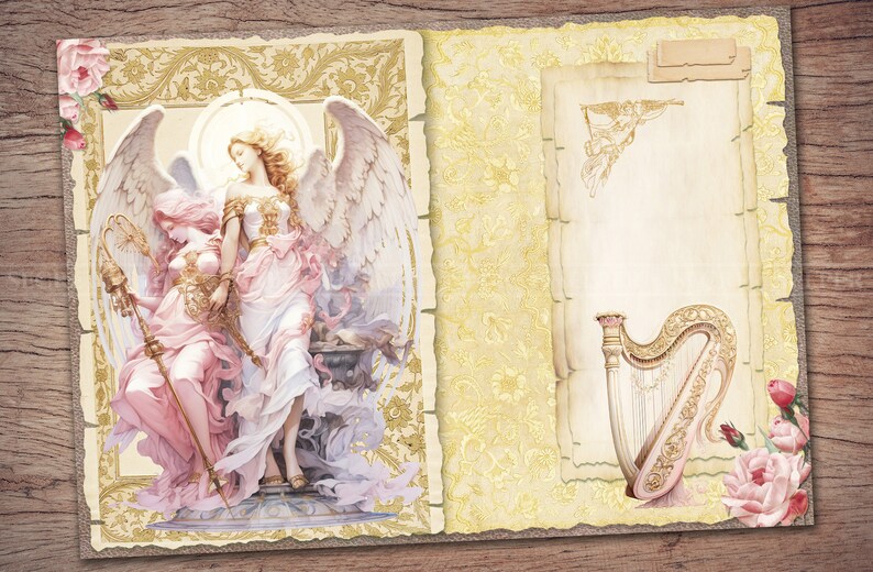 Angels Junk Journal Kit: Printable Ephemera, Inside Pages, Cover, Tags ...