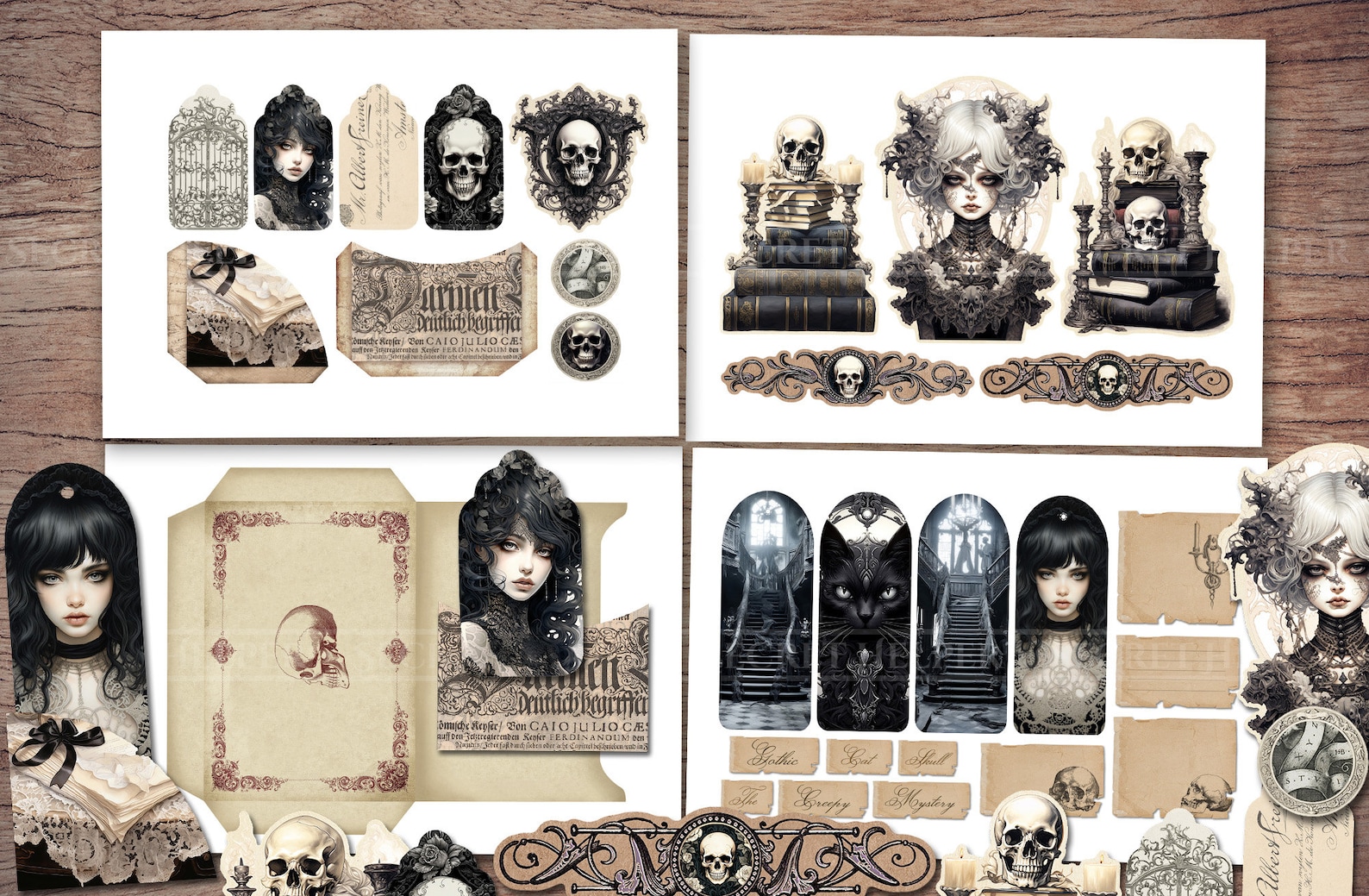 Gothic Junk Journal Kit (printable JPG Pages With Ephemera, Tags ...