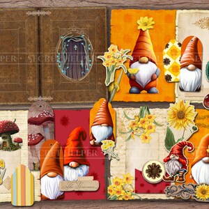 Gnomes Junk Journal Kit (printable JPG Pages With Ephemera, Cover, Tags ...
