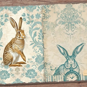 Rabbit Junk Journal Kit (printable JPG Pages With Ephemera, Tags ...