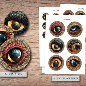 Printable Dragon Eyes (PNG, PDF Collage Sheets), Circle, Round Images ...