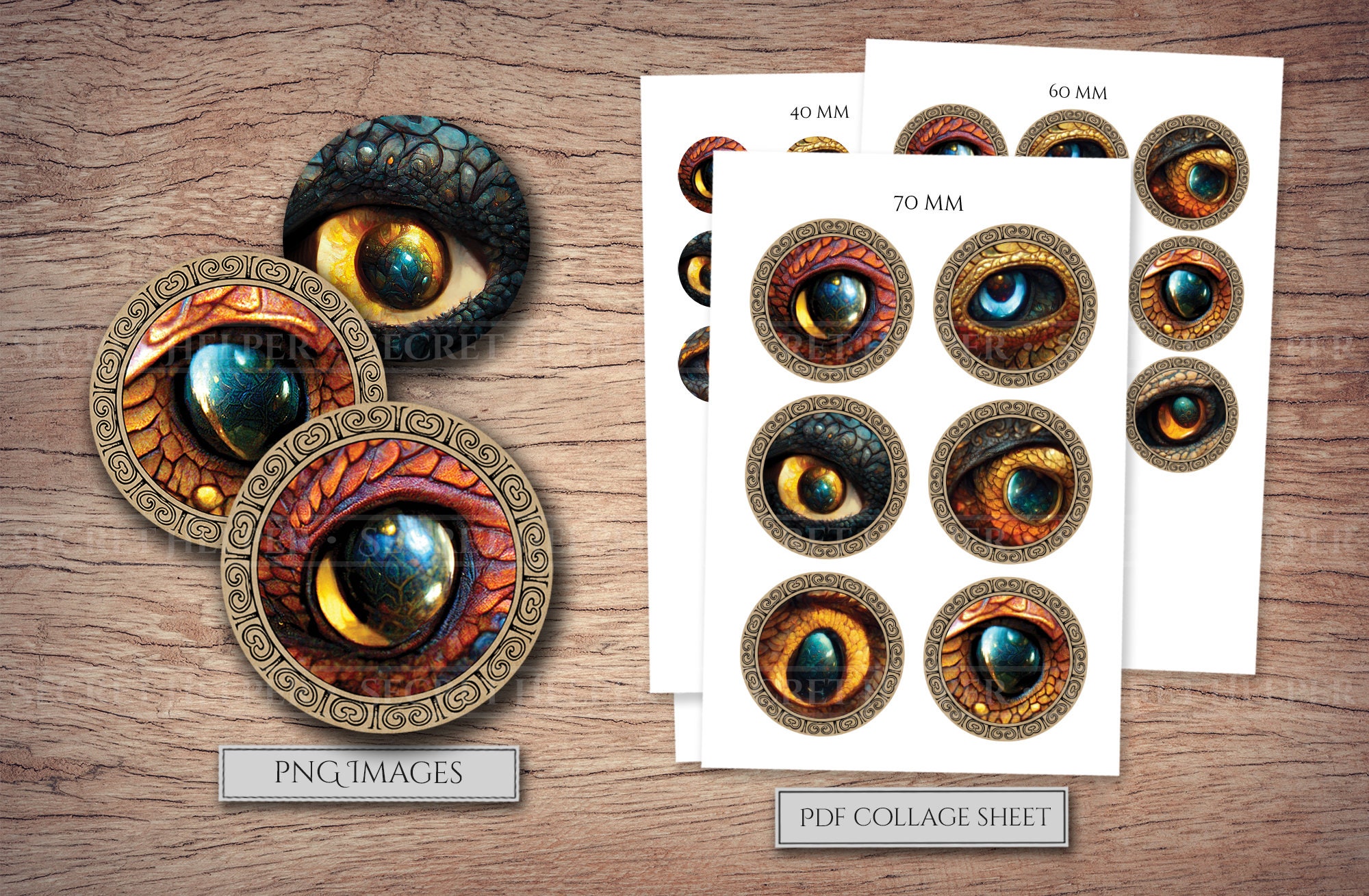 Printable Dragon Eyes (PNG, PDF Collage Sheets), Circle, Round Images ...