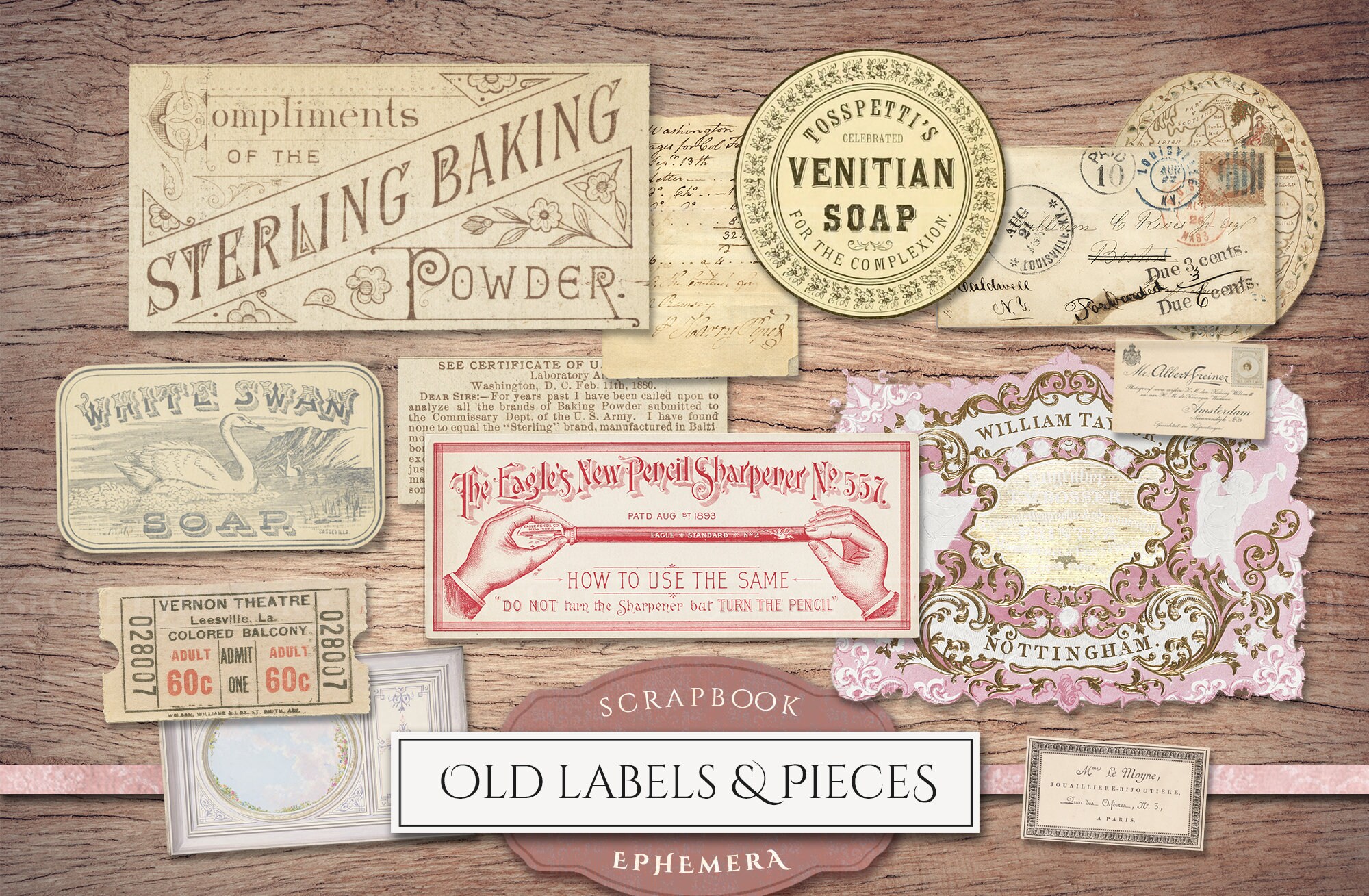 Old Labels & Ephemera (in JPG), Printable Junk Journal Embellishments ...