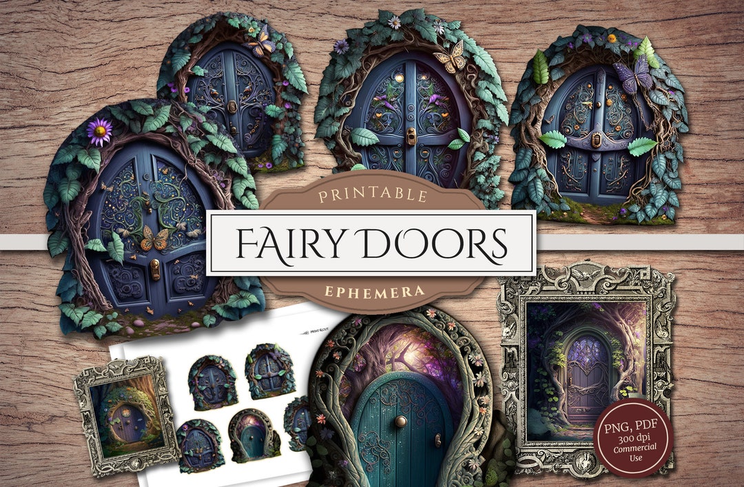 Printable Fairy Doors (PNG & PDF Collage Sheets), Door Overlays, Old ...