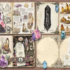 Crystal Junk Journal Kit (printable JPG Pages & Ephemera) Book of ...